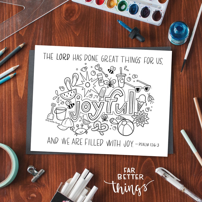 Bible Verse Coloring Page - Psalm 126:3 - Printable Digital Download ...