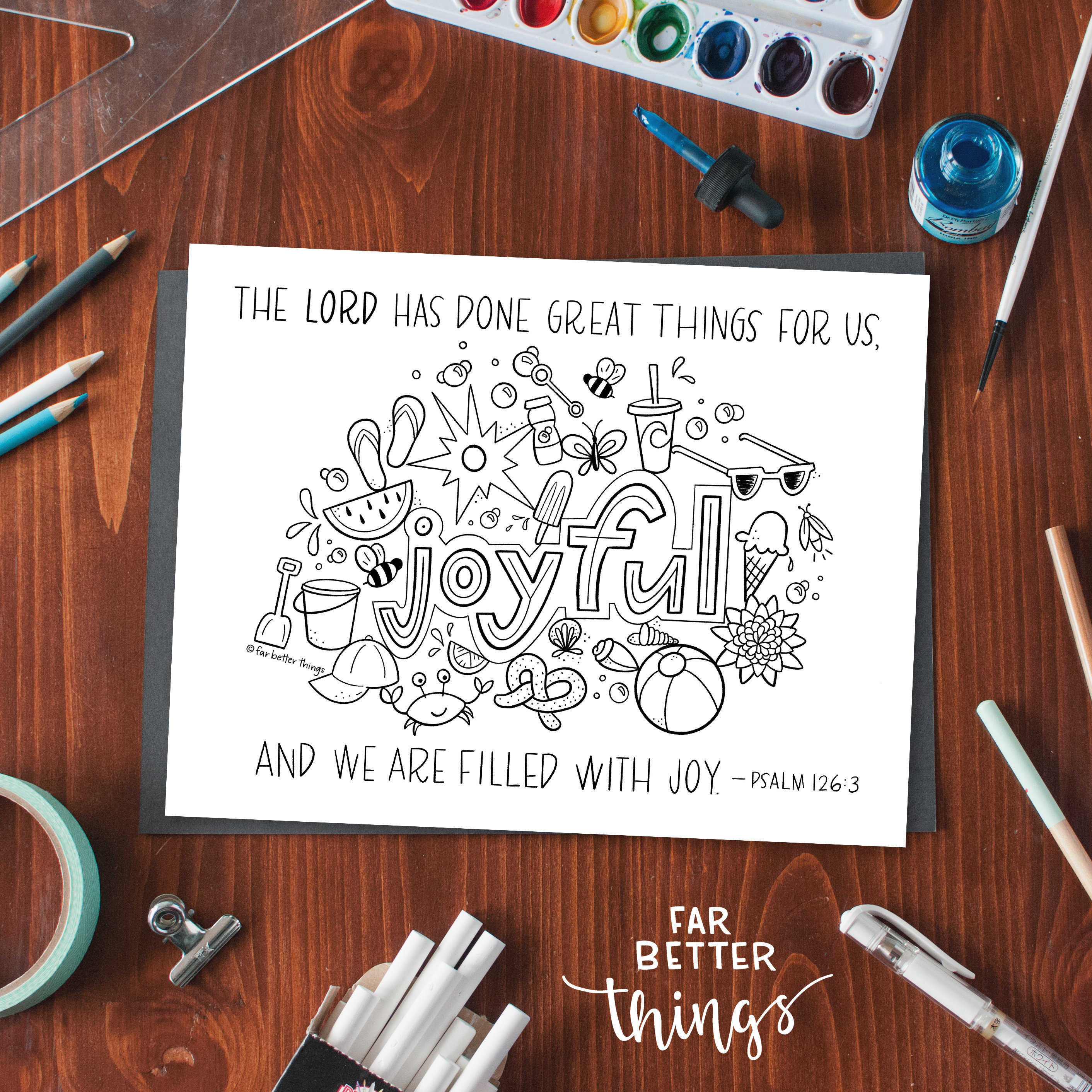 Bible Verse Coloring Page - Psalm 126:3 - Printable Digital Download ...