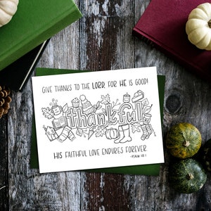 Bible Verse Coloring Page - Psalm 118:1 - Thankful Printable Coloring ...