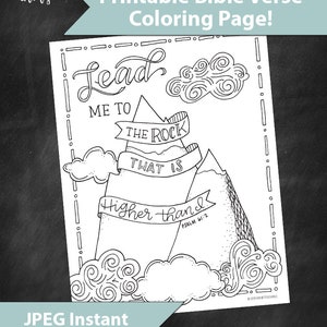 Bible Verse Coloring Page - Psalm 61:2 - Printable Coloring Page, Bible ...