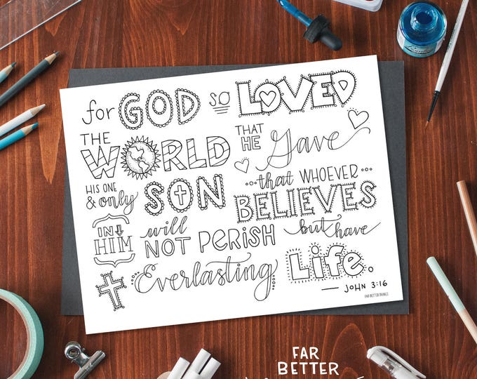 John 3:16 Scripture Tracing Sheet Bible Memory Verse Memorization ...