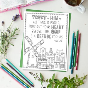 Bible Verse Coloring Page - Psalm 62:8 - Printable Digital Download ...