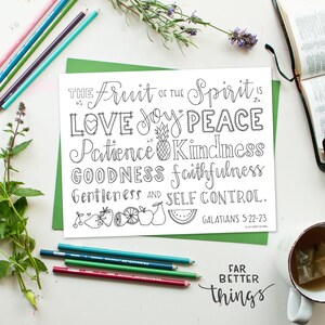 Bible Verse Coloring Page - Fruit of the Spirit - Galatians 5:22-23 ...