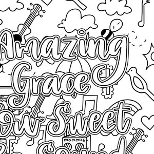 Hymn Coloring Page - Amazing Grace - Printable Hymn Coloring Page ...