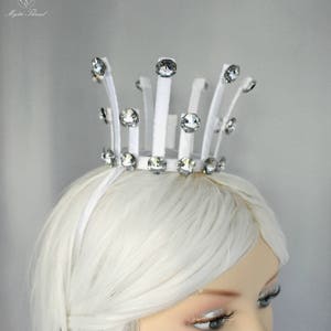 Black Satin Boned Gothic Victorian Costume Queen Mini Crown Decorated ...