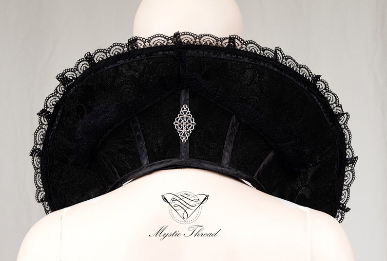 Black Lace Gothic Victorian Queen Neck Collar With Filigree Stampings ...
