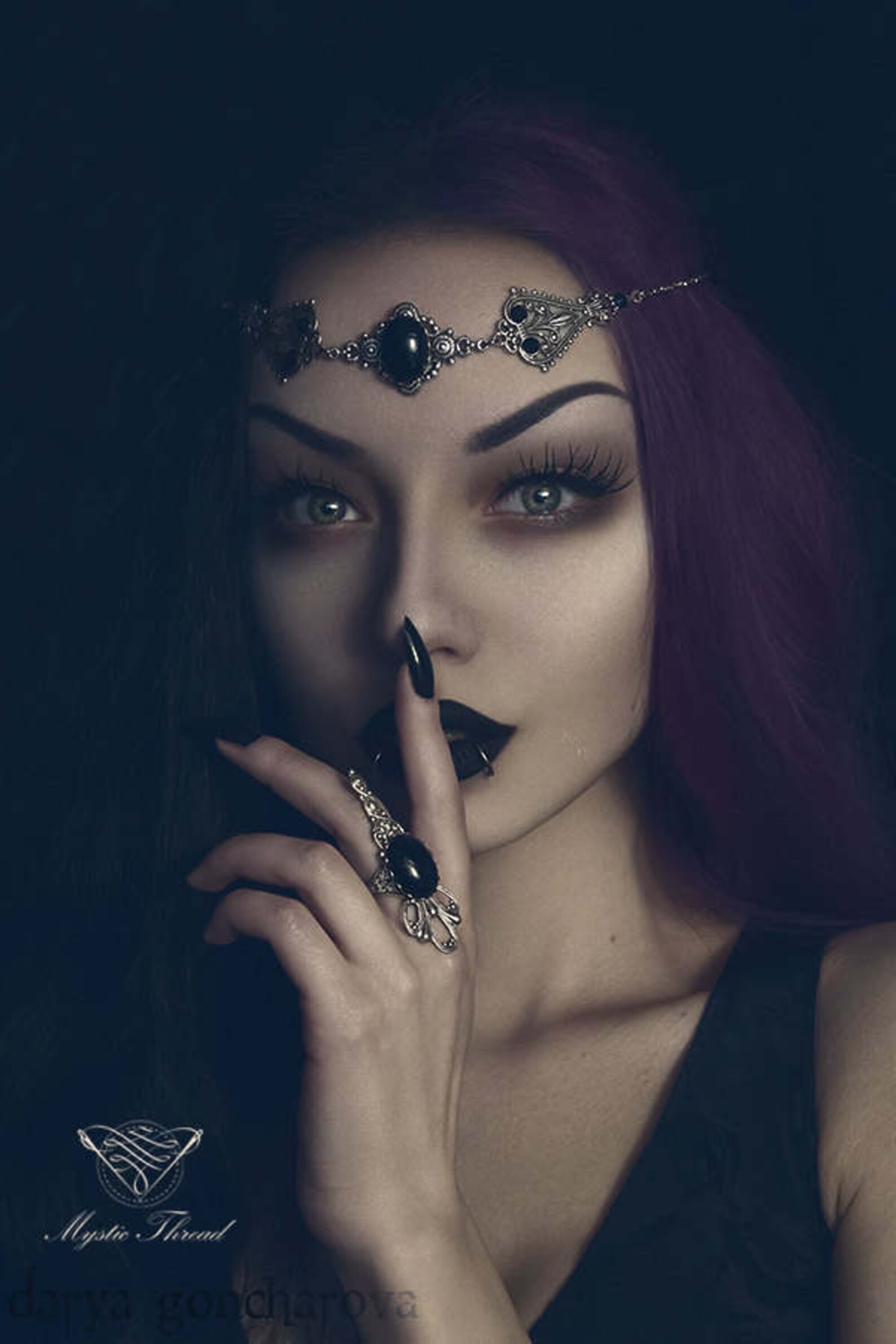 Black Agate Gem Gothic Victorian Circlet - Etsy
