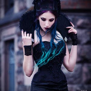 Black Lace Gothic Victorian Queen Neck Collar With Filigree Stampings ...