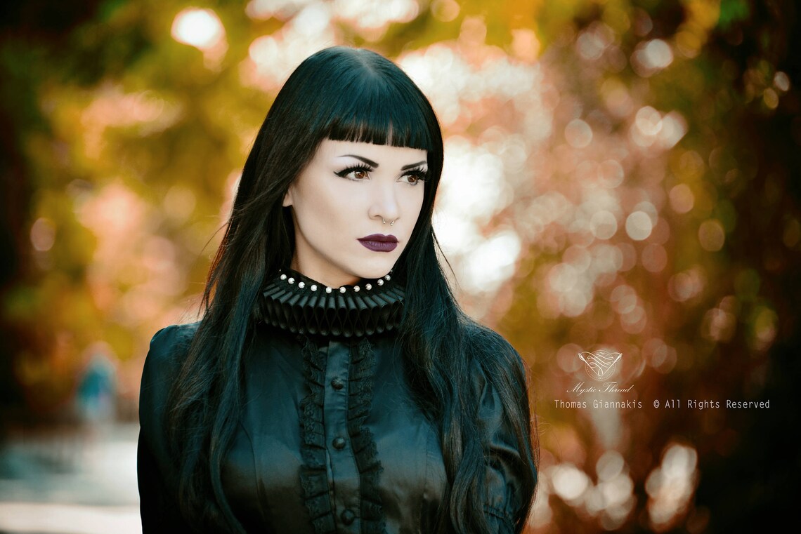 Black Elizabethan Renaissance Ruff Neck Collar Decorated With | Etsy