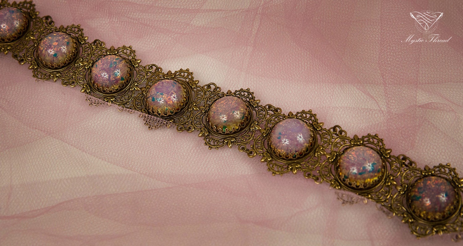 Pink Fire Gems Elegant Medieval Renaissance Wedding Bridal Romantique ...