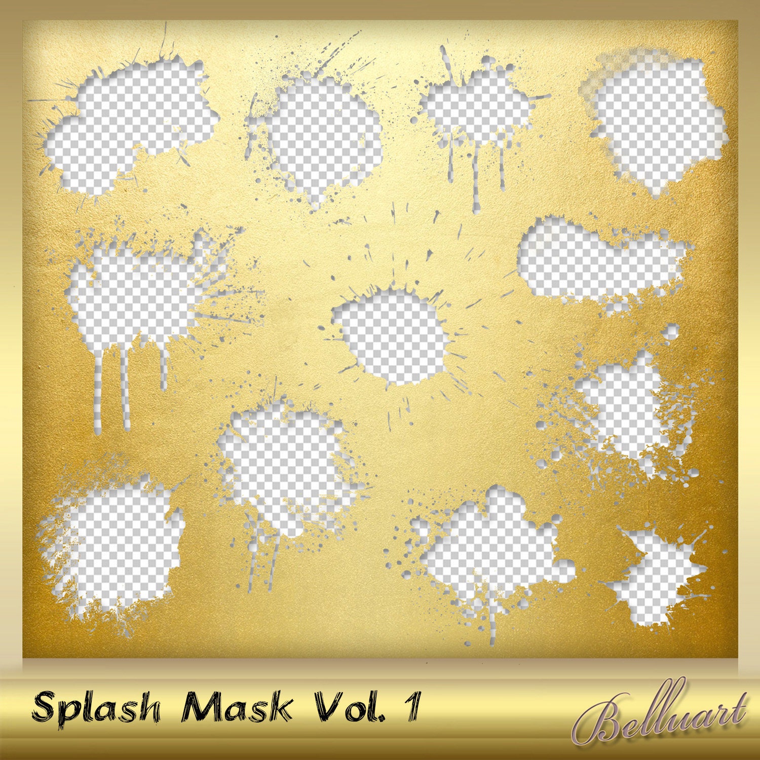 12 Splash Masks para Photoshop Vol. 1 Photoshop Clipping - Etsy México