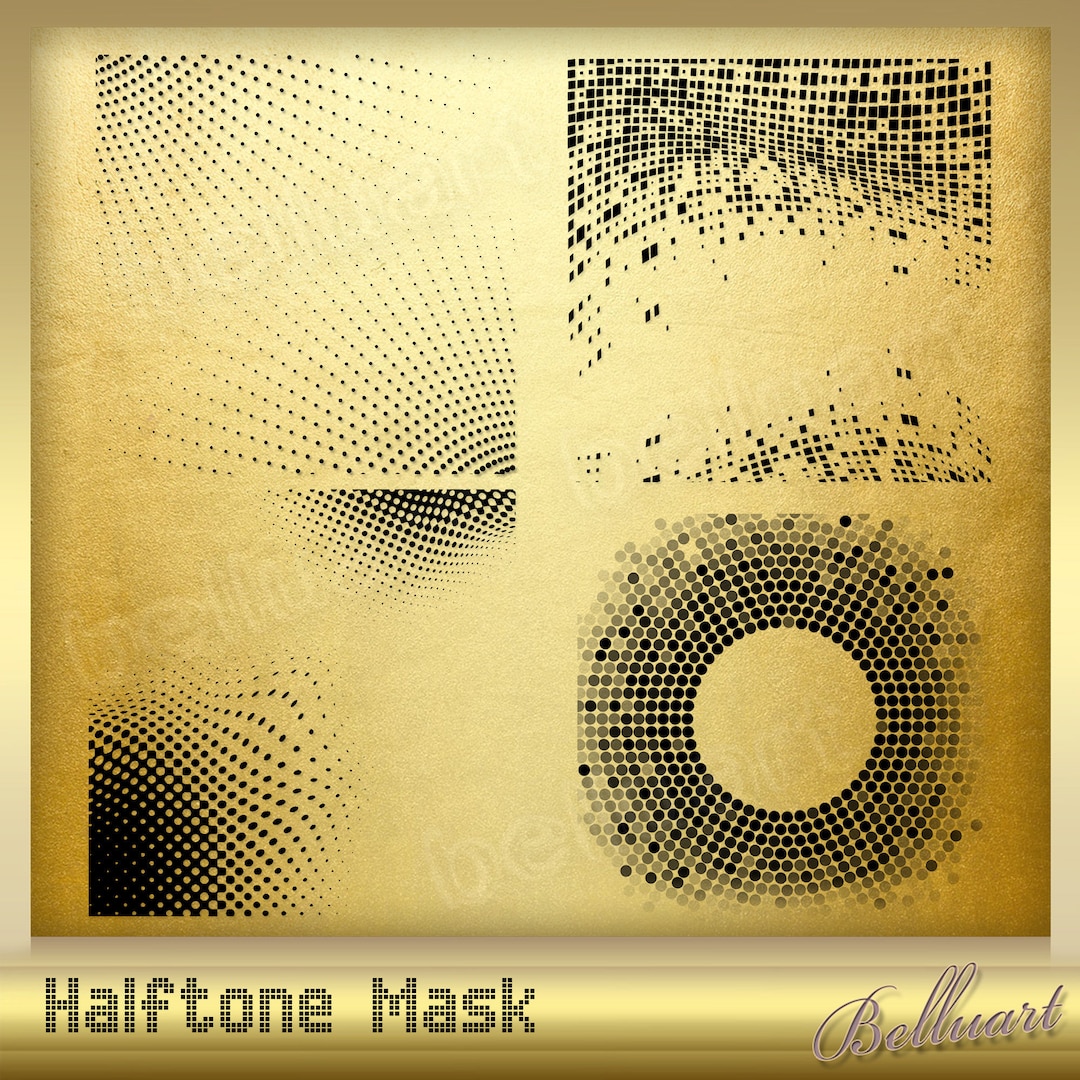 9 Halftone Mask Halftone Dot Patterns for Photoshop - Etsy UK
