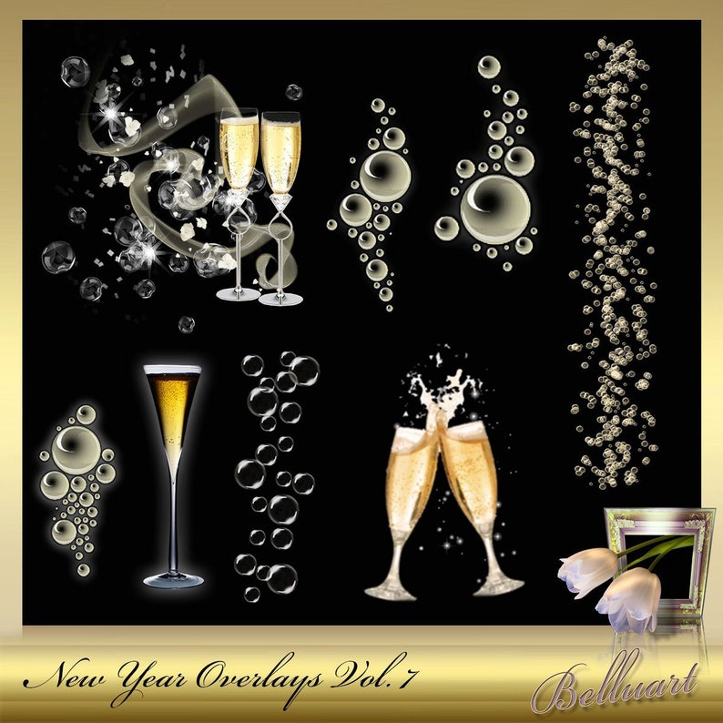 8 New Years Overlays Vol. 7 New Year Photoshop Overlays - Etsy