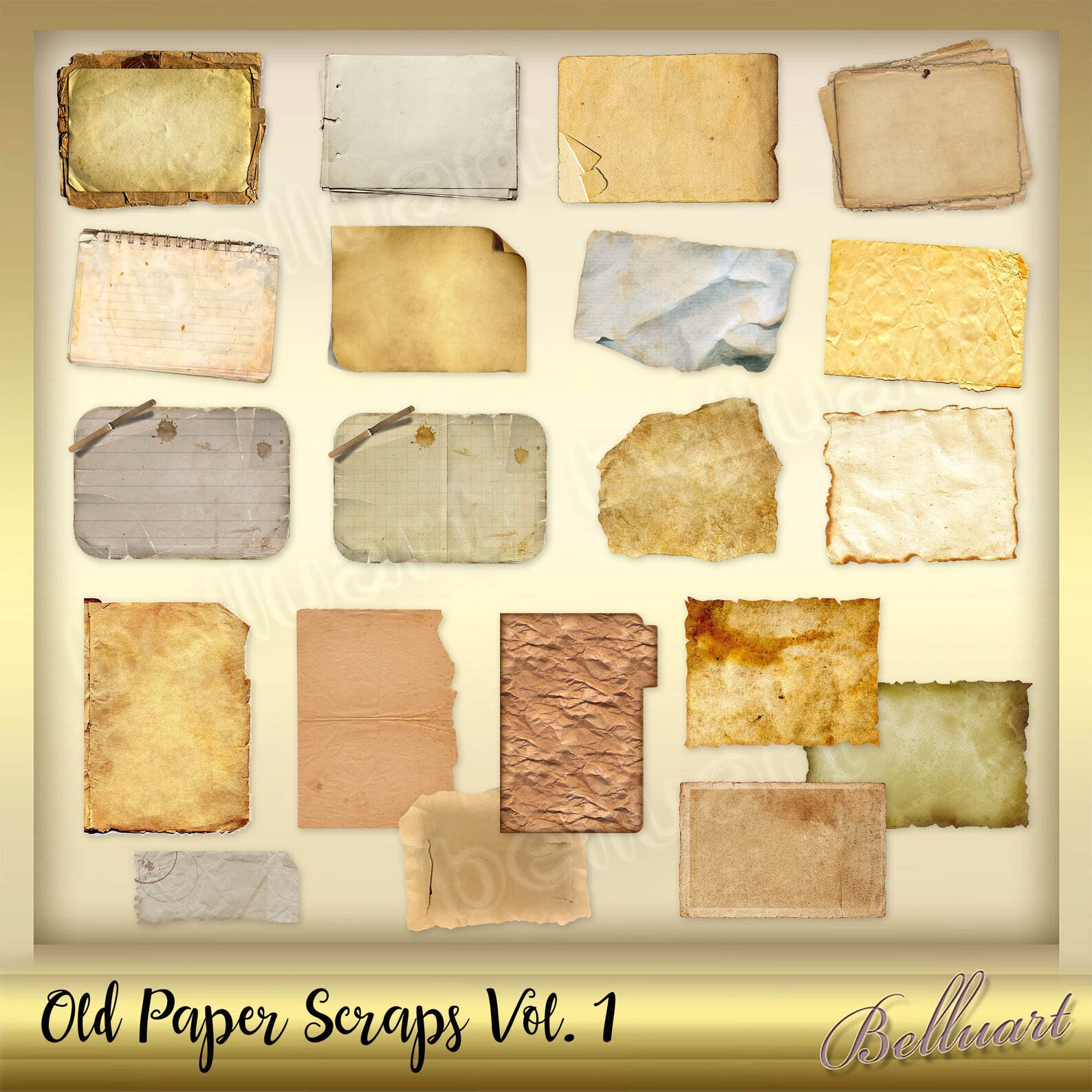 20 Old Paper Scraps Vol. 1 vintage scraps Old Paper Note | Etsy