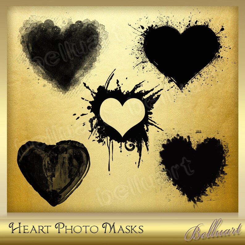 12 Heart Masks for Photoshop Photoshop Clipping Masks - Etsy