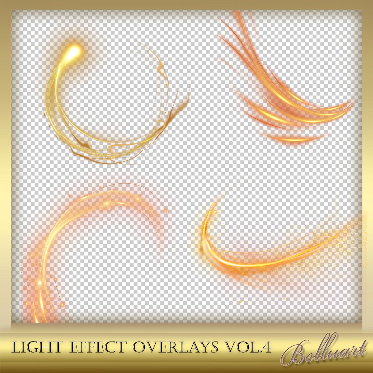 20 Light Effect Overlays Vol.4 Wedding Overlays Shiny Gold - Etsy