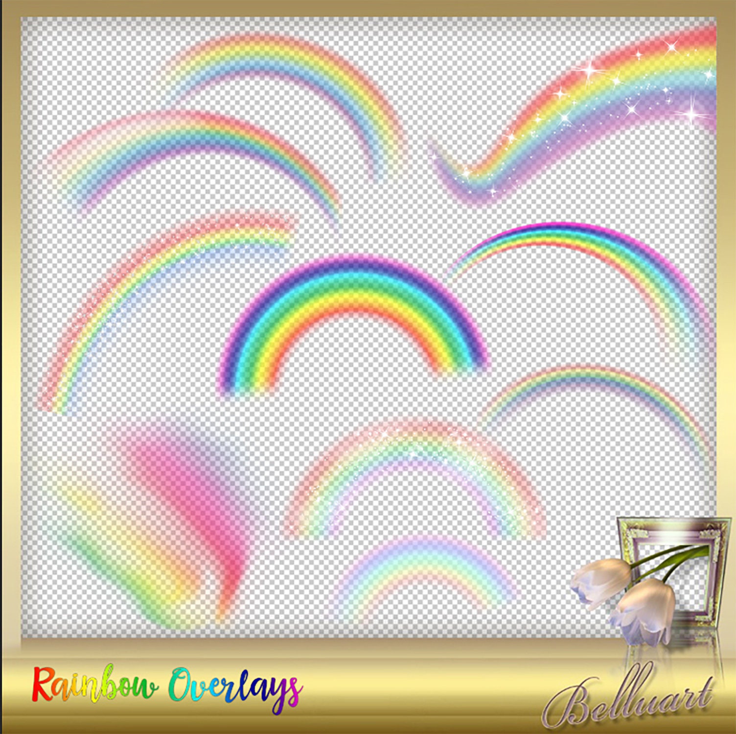 10 Rainbow Overlays Rainbow Photo Overlays Photography | Etsy