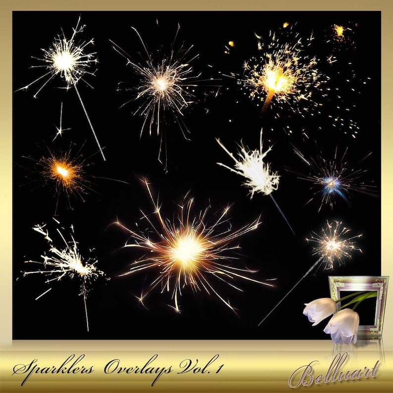 10 Sparkler Photoshop Overlays Vol 1 Wedding Sparklers Etsy