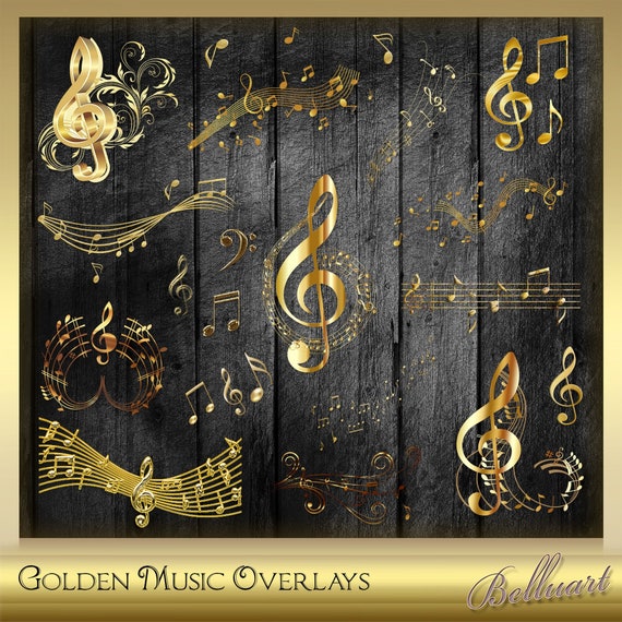 Gold Music Notes Png