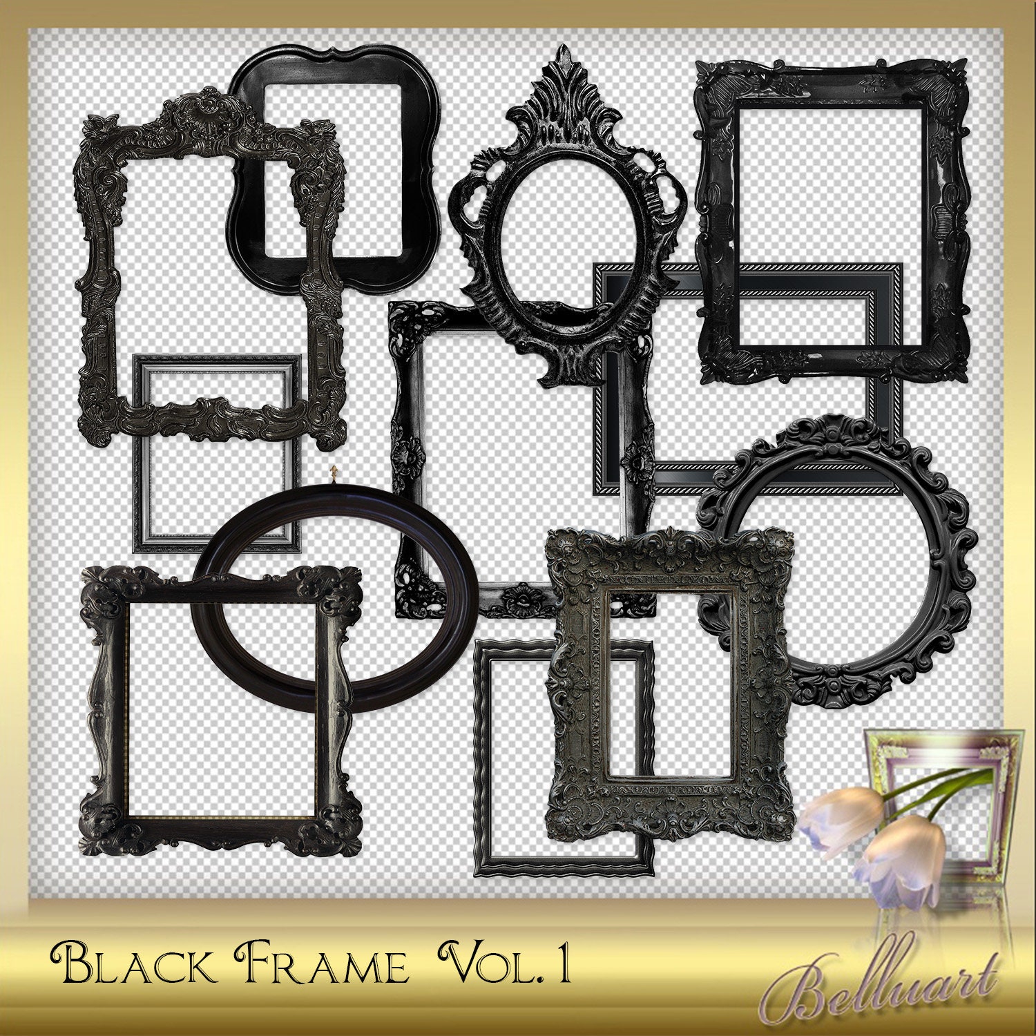 12 Black Frames Gothic Frame Victorian Frame Photoshop - Etsy