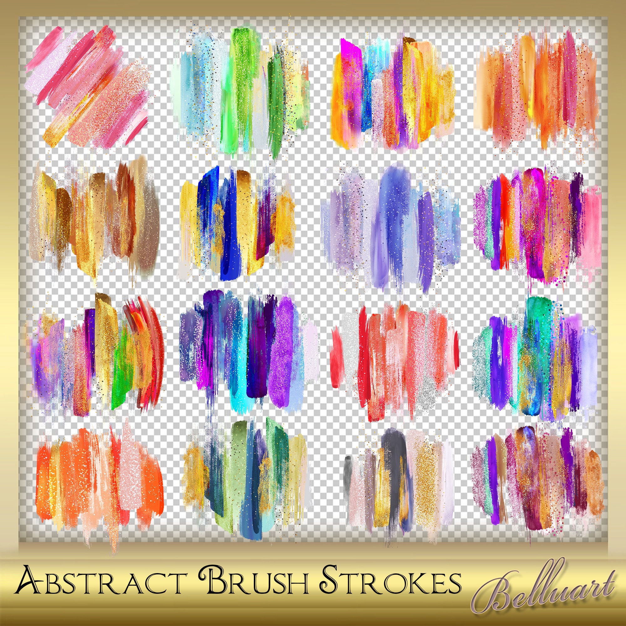 Mixed color abstract brush colorful abstract brush brush | Etsy