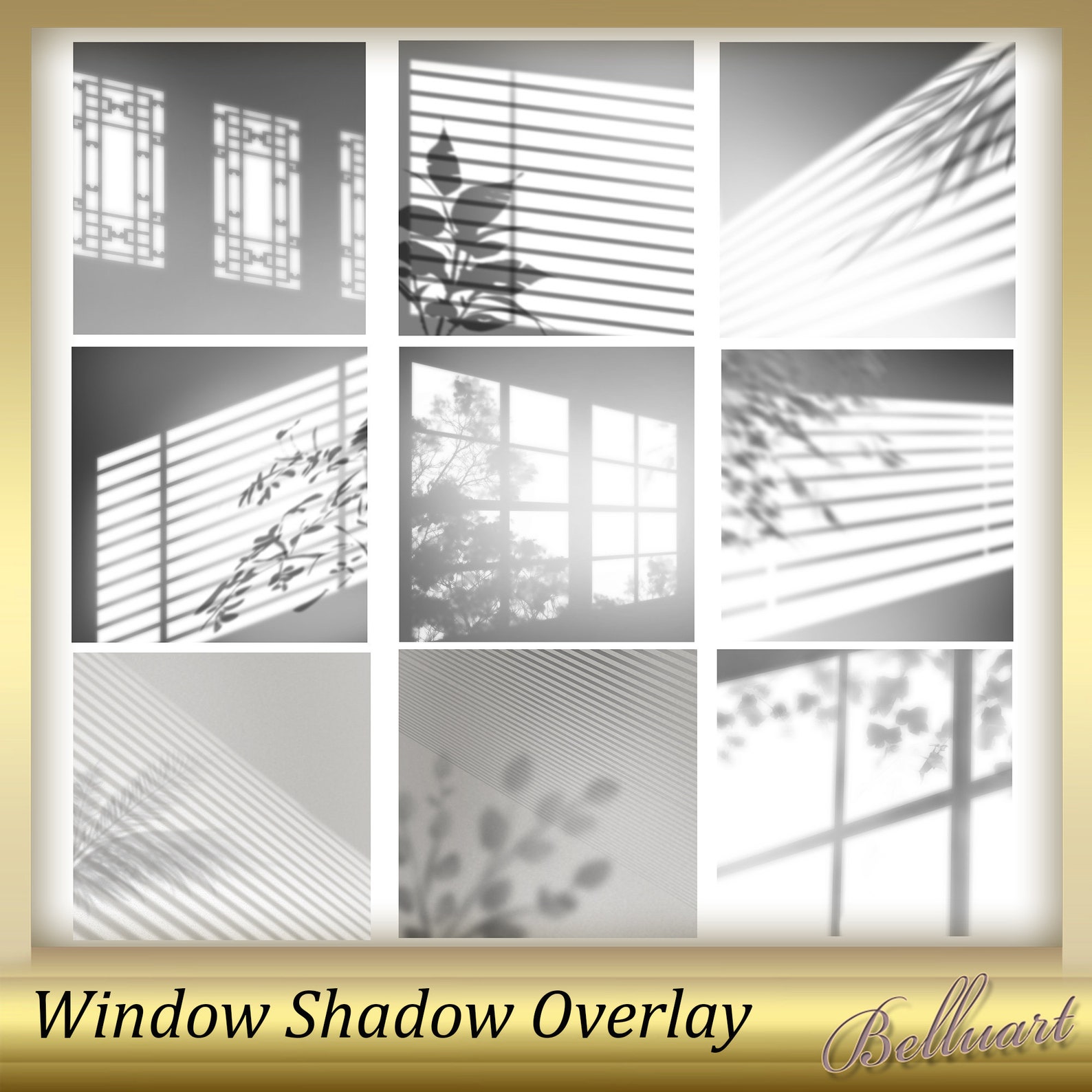 Window Shadow Illuminated By Sunlight Window Blinds Shadow | Etsy