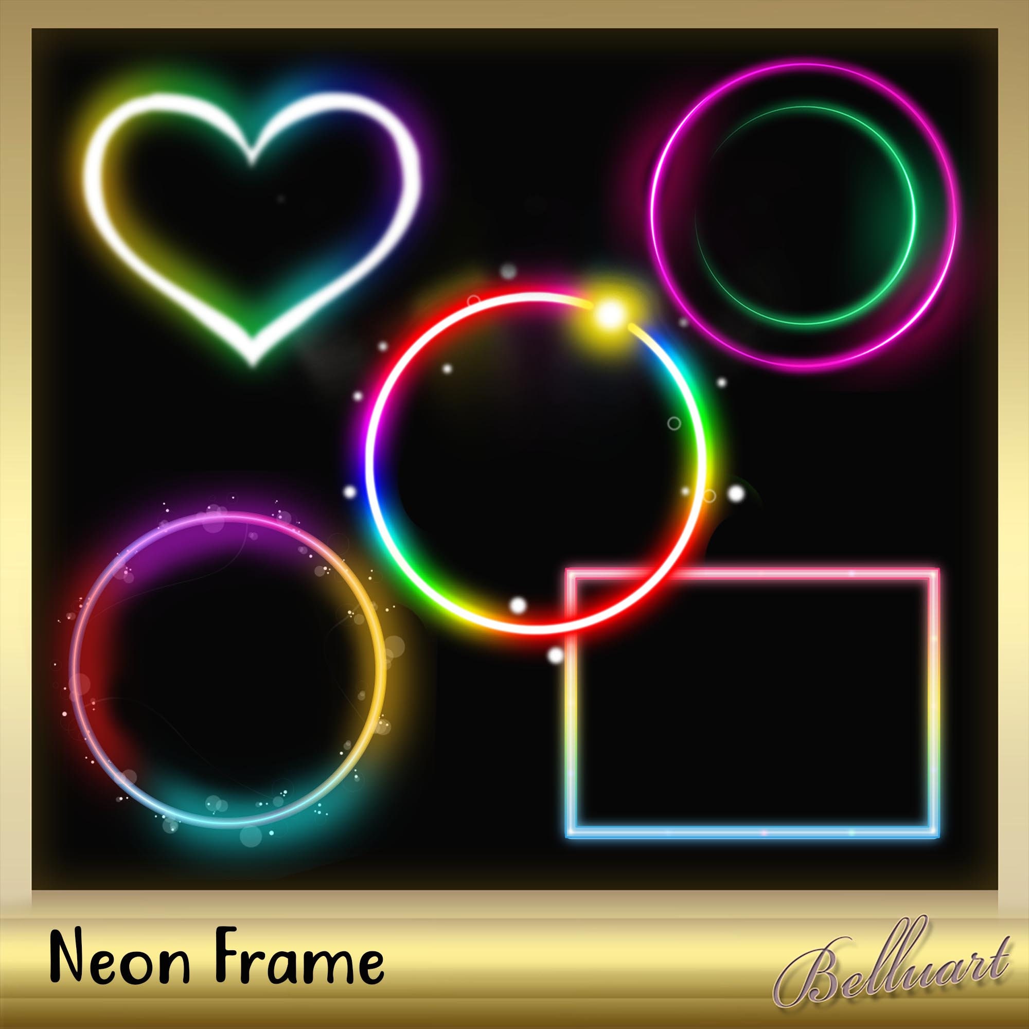 12 Neon Frames Neon Frame Light Frame Neon Effects - Etsy