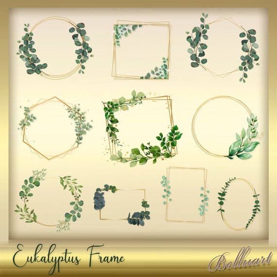 Eucalyptus Frame Frame Clipart With Eucalyptus Eucalyptus | Etsy