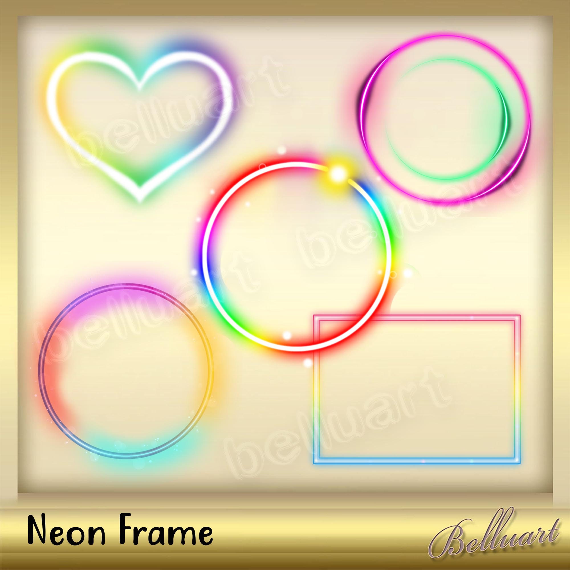 12 Neon Frames Neon Frame Light Frame Neon Effects - Etsy