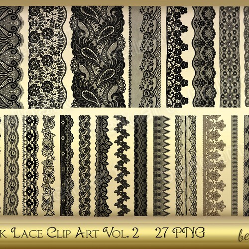 BLACK LACE Overlay Instant Download Transparent Lace PNG - Etsy
