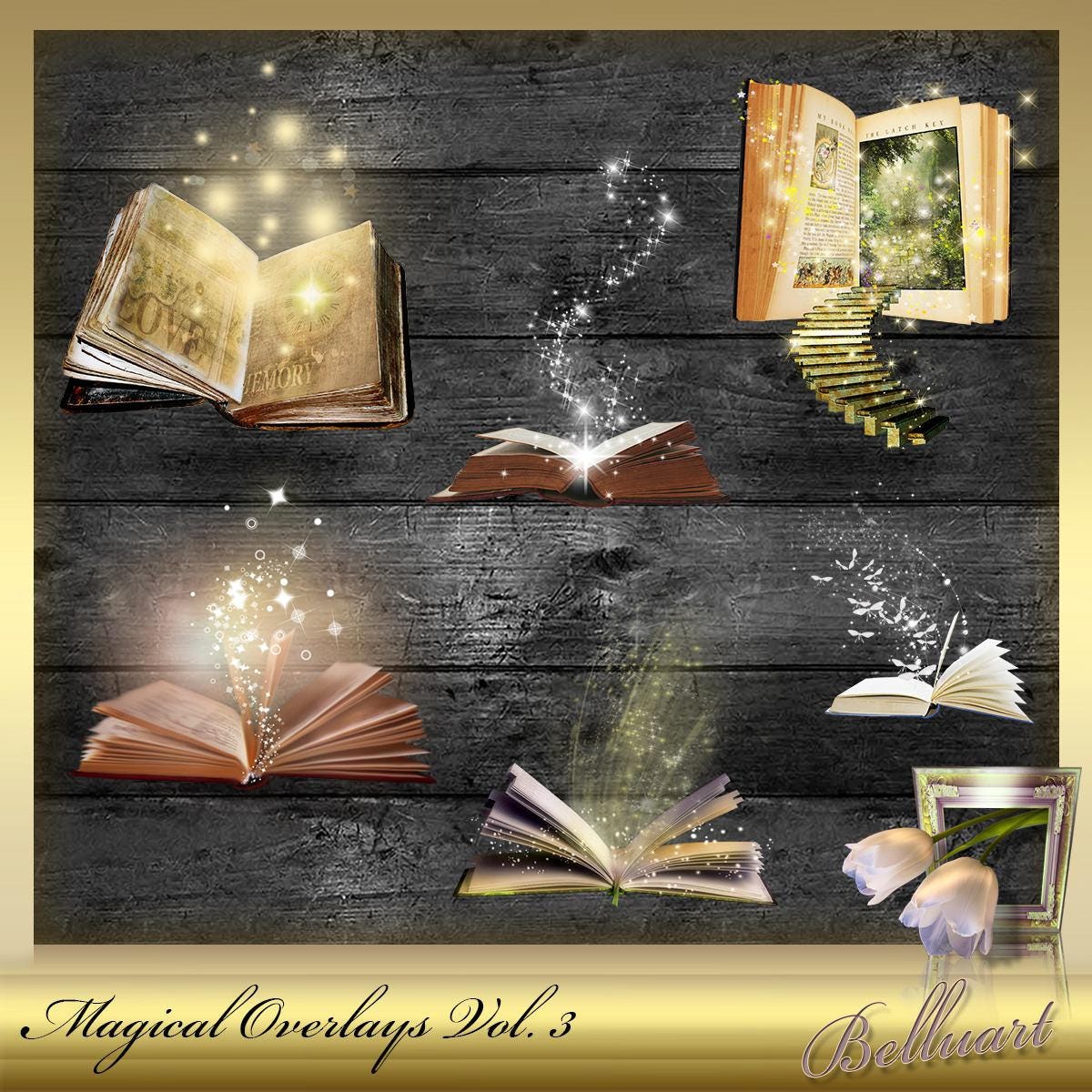 6 Magical Overlaysvol. 3 Magic Shine Book Overlays Magical | Etsy