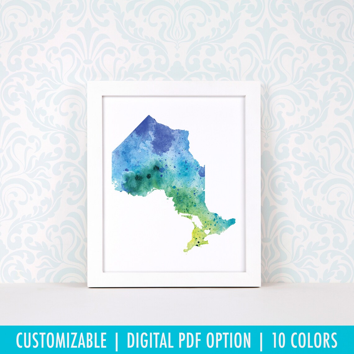 Ontario Art Print Personalized Map Art Original Watercolor | Etsy Canada