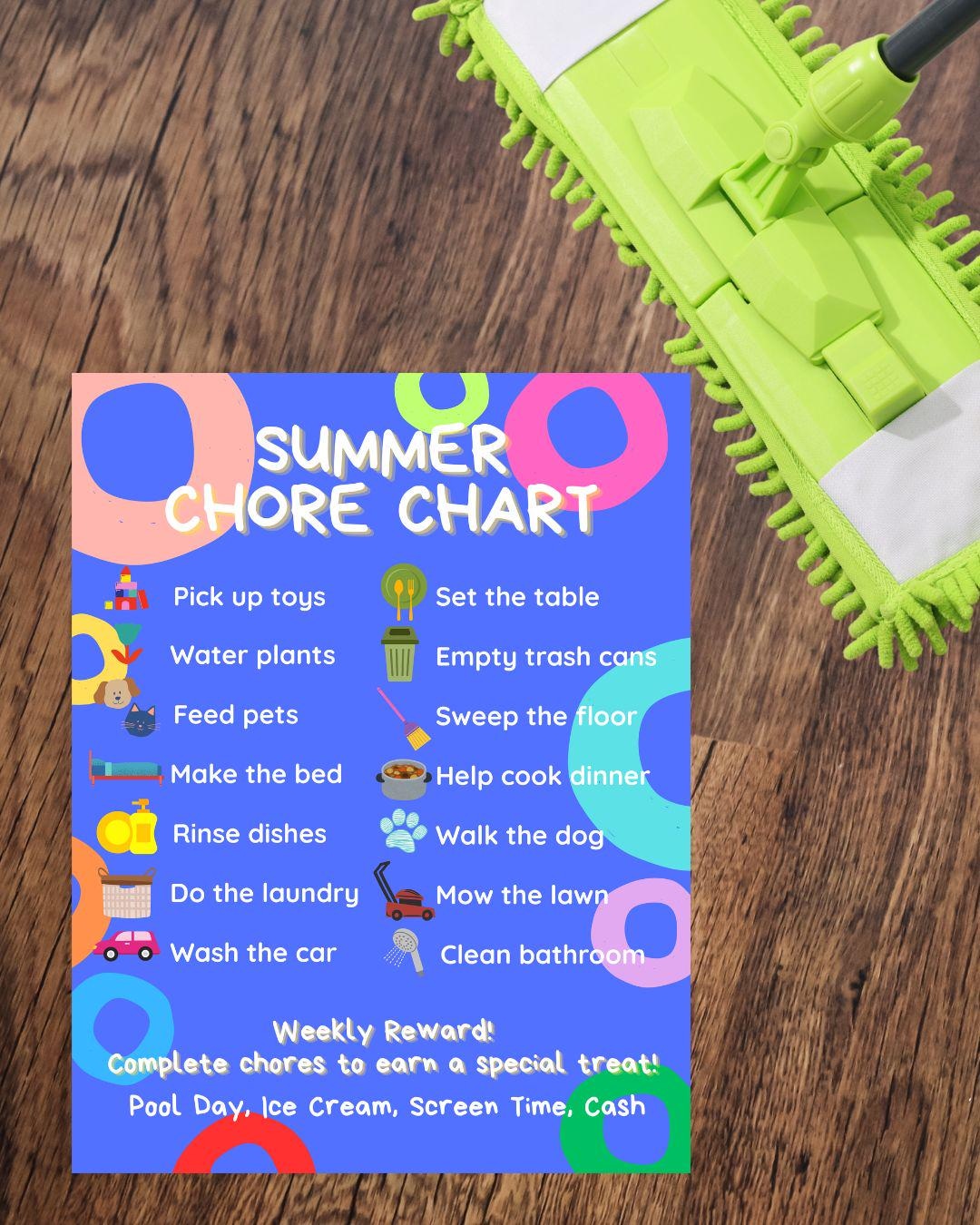 Chore Chart|canva Template|editable Digital Download - Etsy