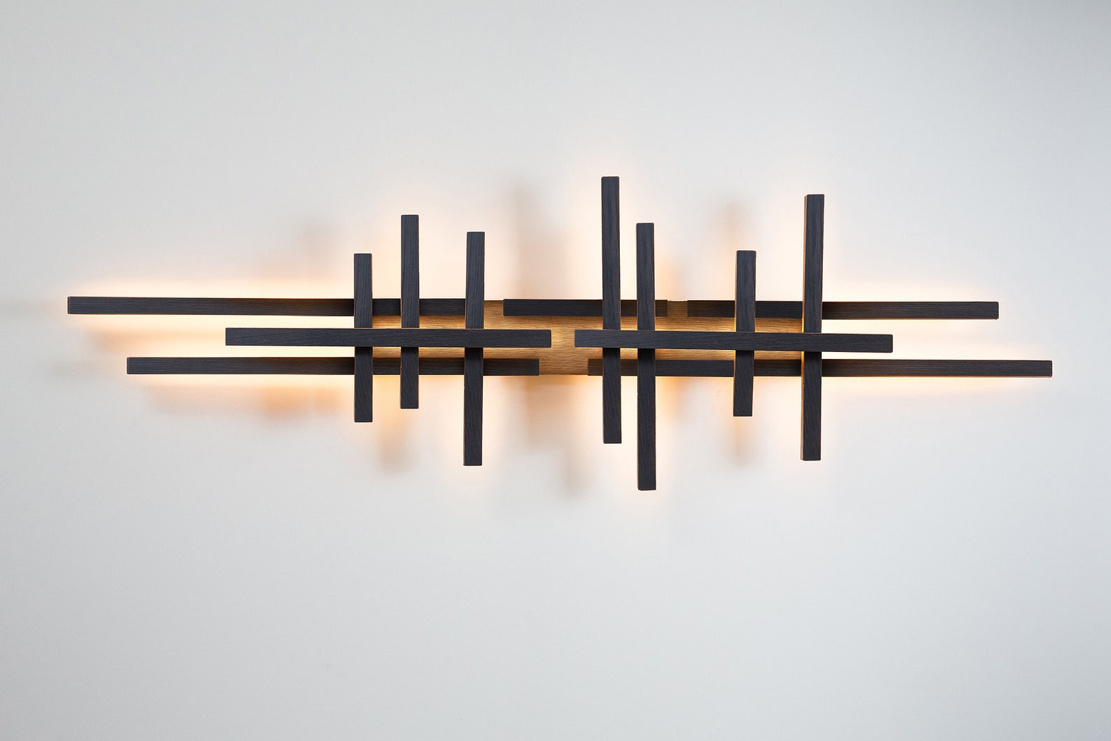 Wooden Sconce-equilibrium Long-wall Light led-loft Wooden - Etsy