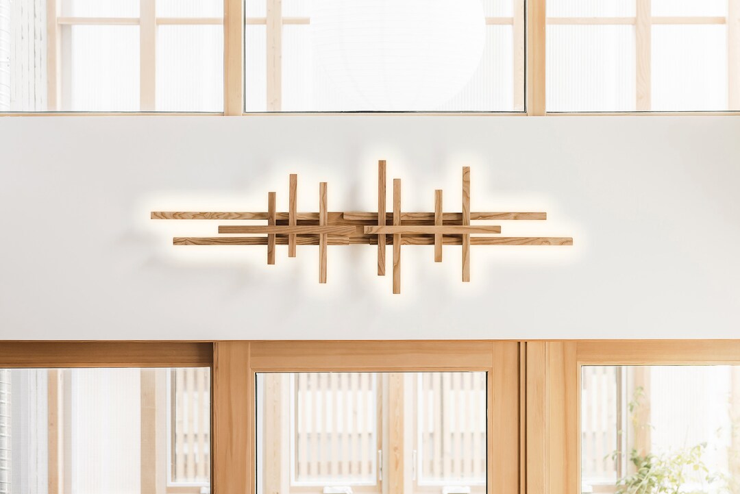 Wooden Sconce-equilibrium Long-wall Light led-loft Wooden - Etsy
