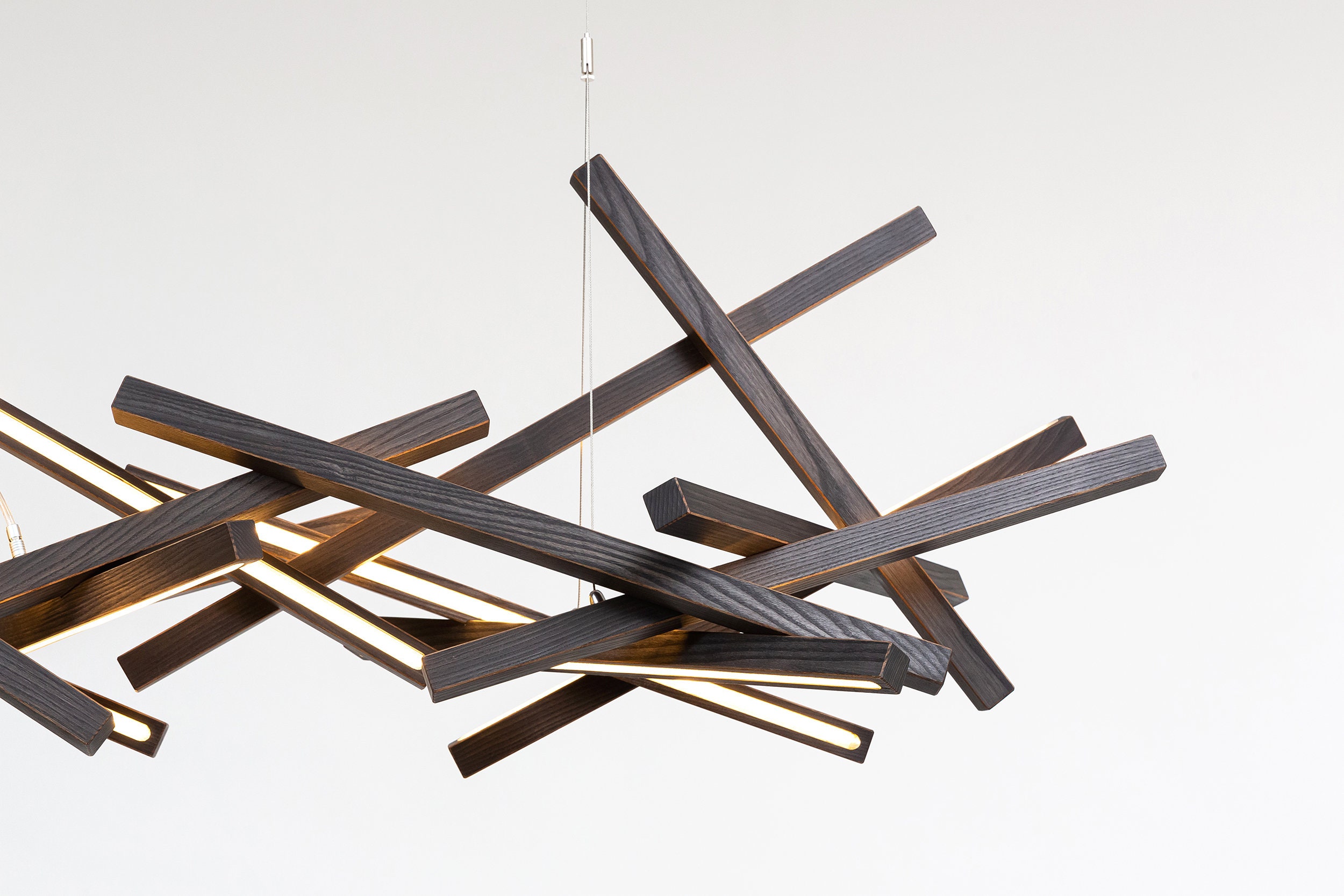 Infinity XS Wood Chandelier – Small Modern Pendant Light for Kitchen or ...