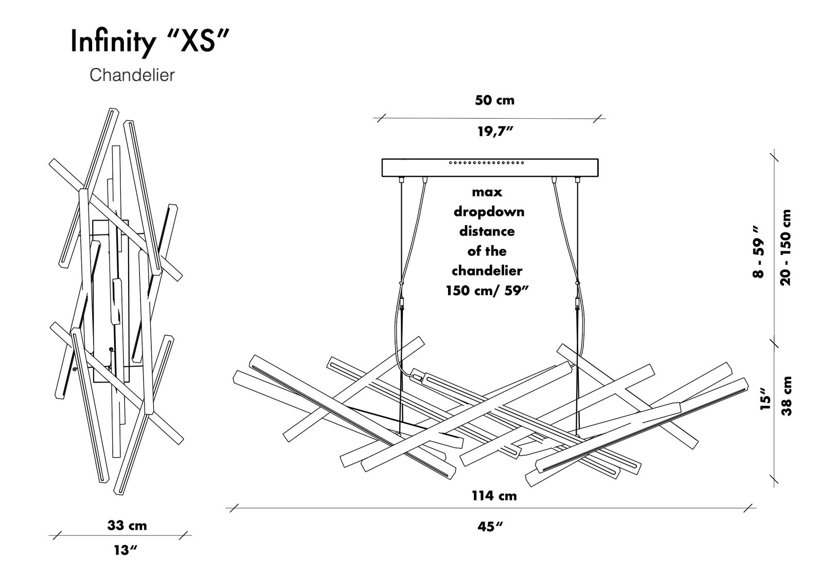 Infinity XS Wood Chandelier – Small Modern Pendant Light for Kitchen or ...