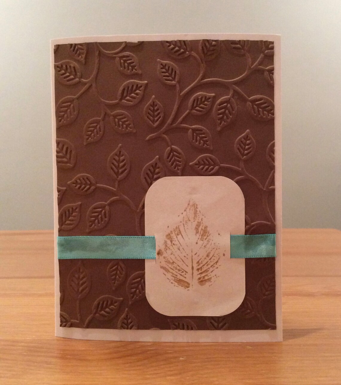 Stamped Leaf Over Embossing Handmade Cards Set of - Etsy