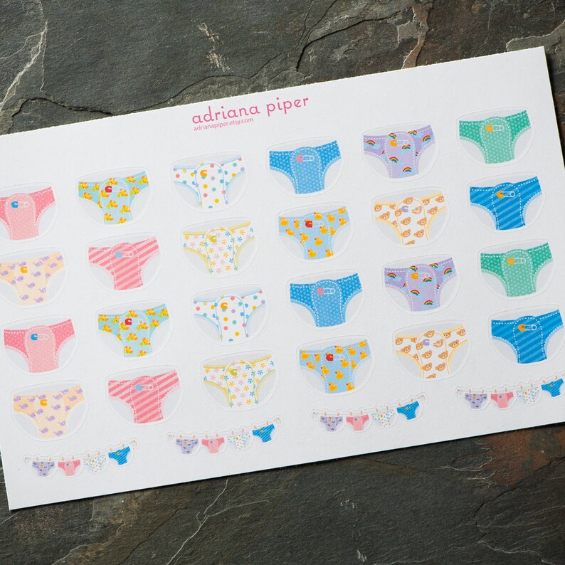 Diaper Stickers for Erin Condren Life Planner Plum Paper | Etsy