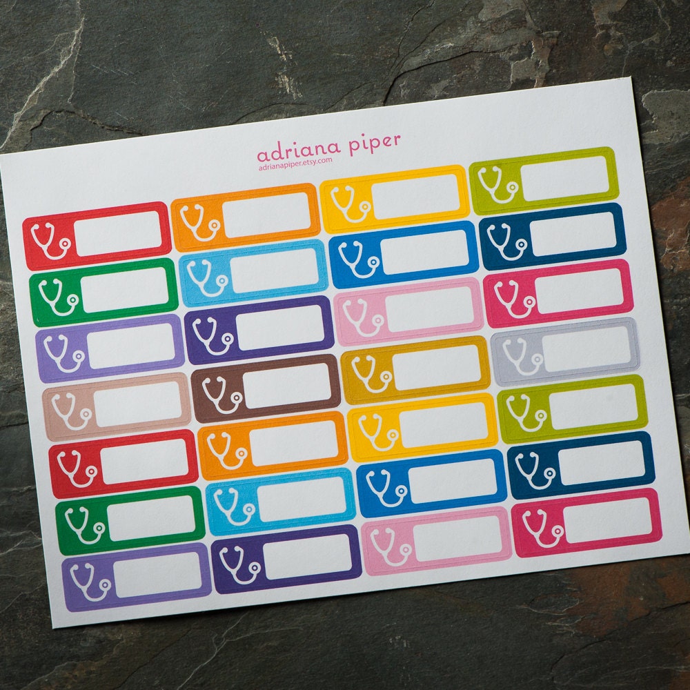 Doctor Apt Stickers 28ct for Erin Condren Life Planner Plum | Etsy