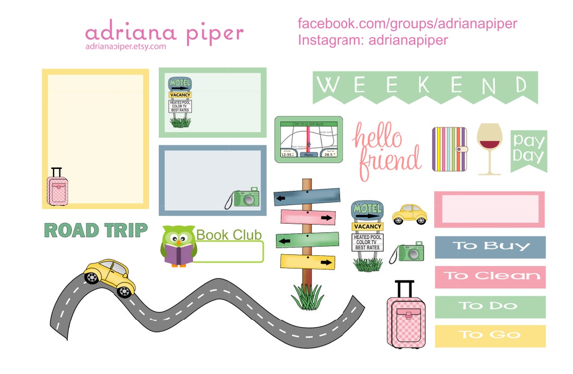 Girls Weekend Road Trip Stickers for Erin Condren Life - Etsy