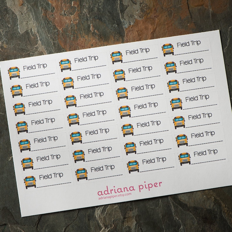 Field Trip Stickers for Erin Condren Life Planner Plum Paper - Etsy