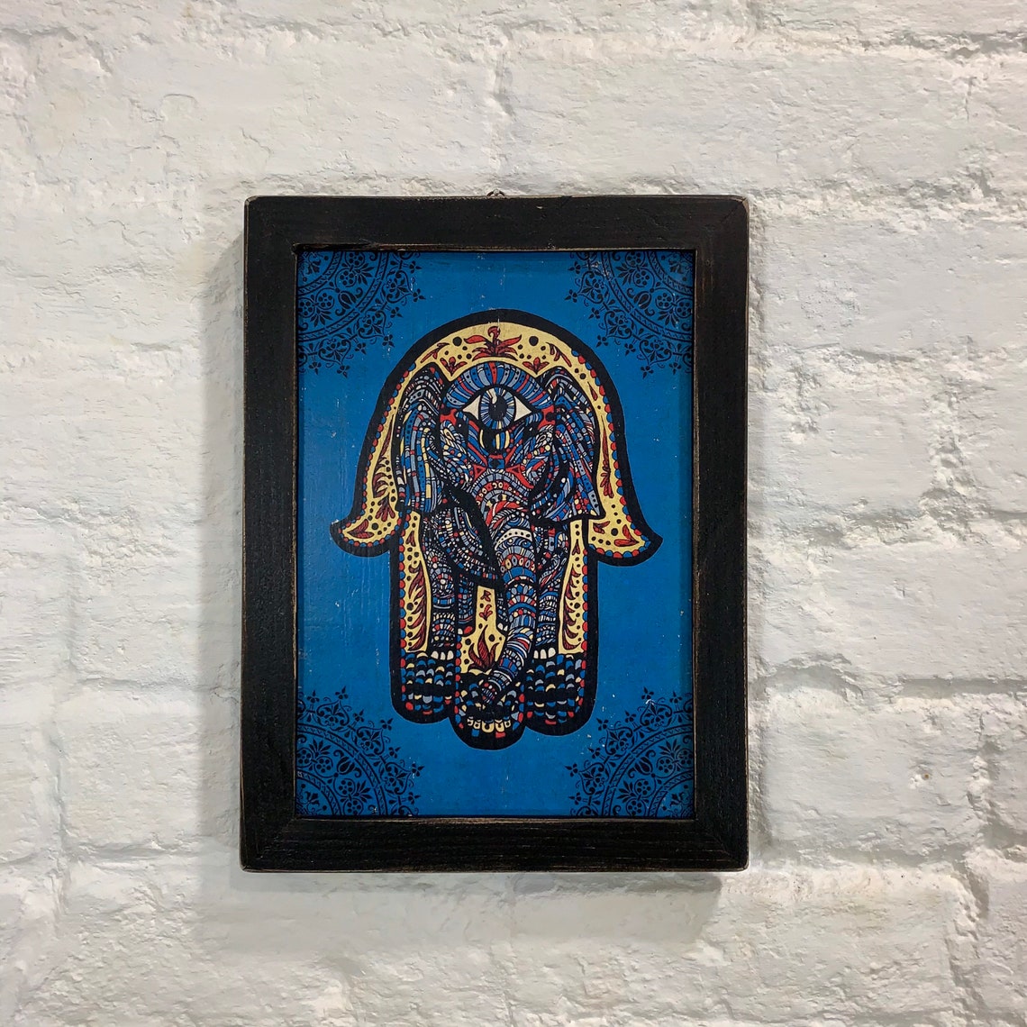 Framed Wooden Sign With Hand of Fatima - Etsy UK