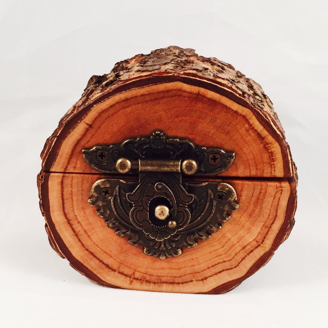 Natural Tree Wood Ring Holder With Flip Top & Hinge - Etsy