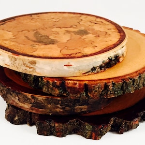 Variety Pack Natural Tree Wood Coasters With Bark (4-pack) | Coasters ...