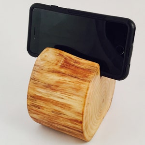 Barkless Tree Wood Cell Phone Holder & Charging Station Without Bark ...