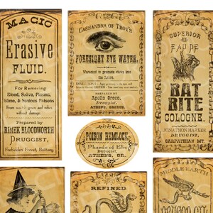 Halloween Witch Poison Bottle Labels Halloween Witch Potion Bottle Tags ...