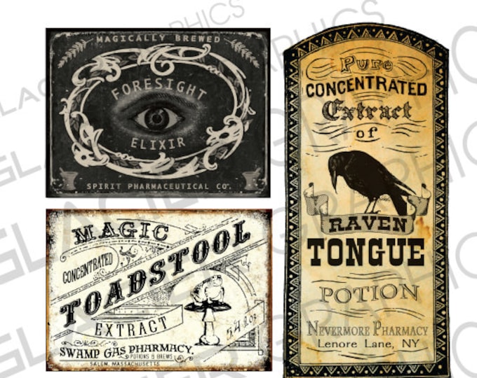 Halloween Poison Labels Halloween Witch Potion Labels - Etsy