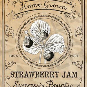 Dill Pickles Label, Summer's Bounty Labels, Digital Rustic Style Gift ...