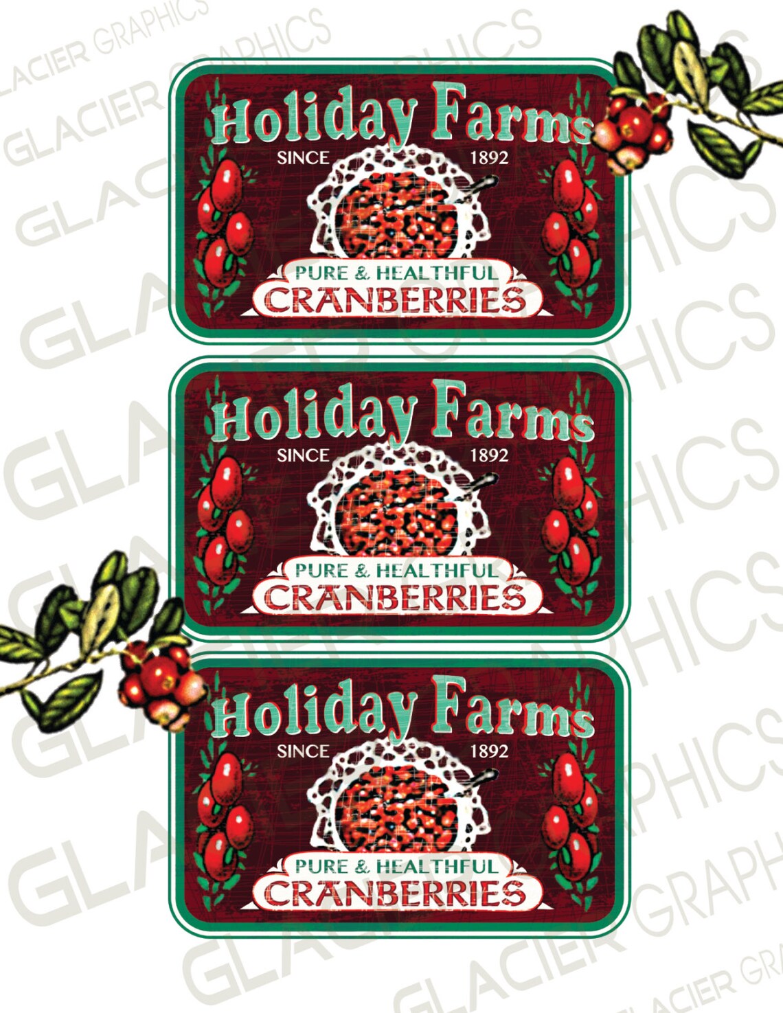 Cranberries Label Primitive Digital Download Vintage - Etsy